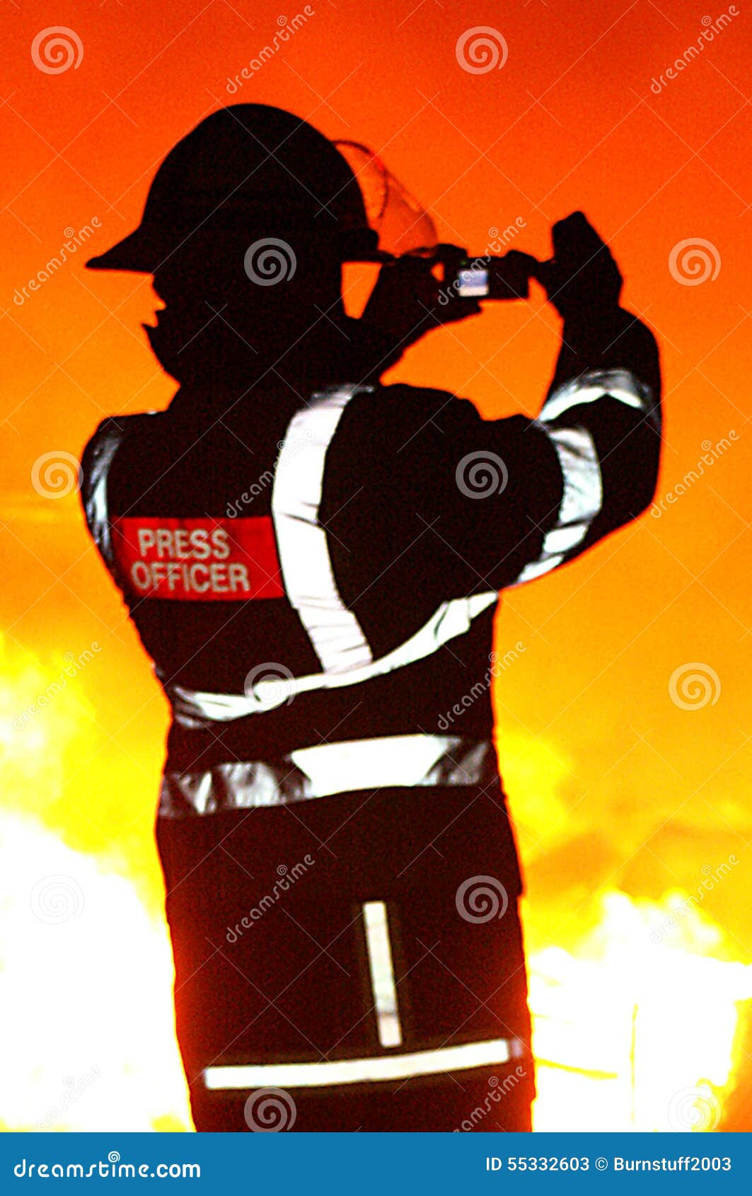 Press Officer Fireman with Camera at Fire Editorial Stock Photo - Image ...