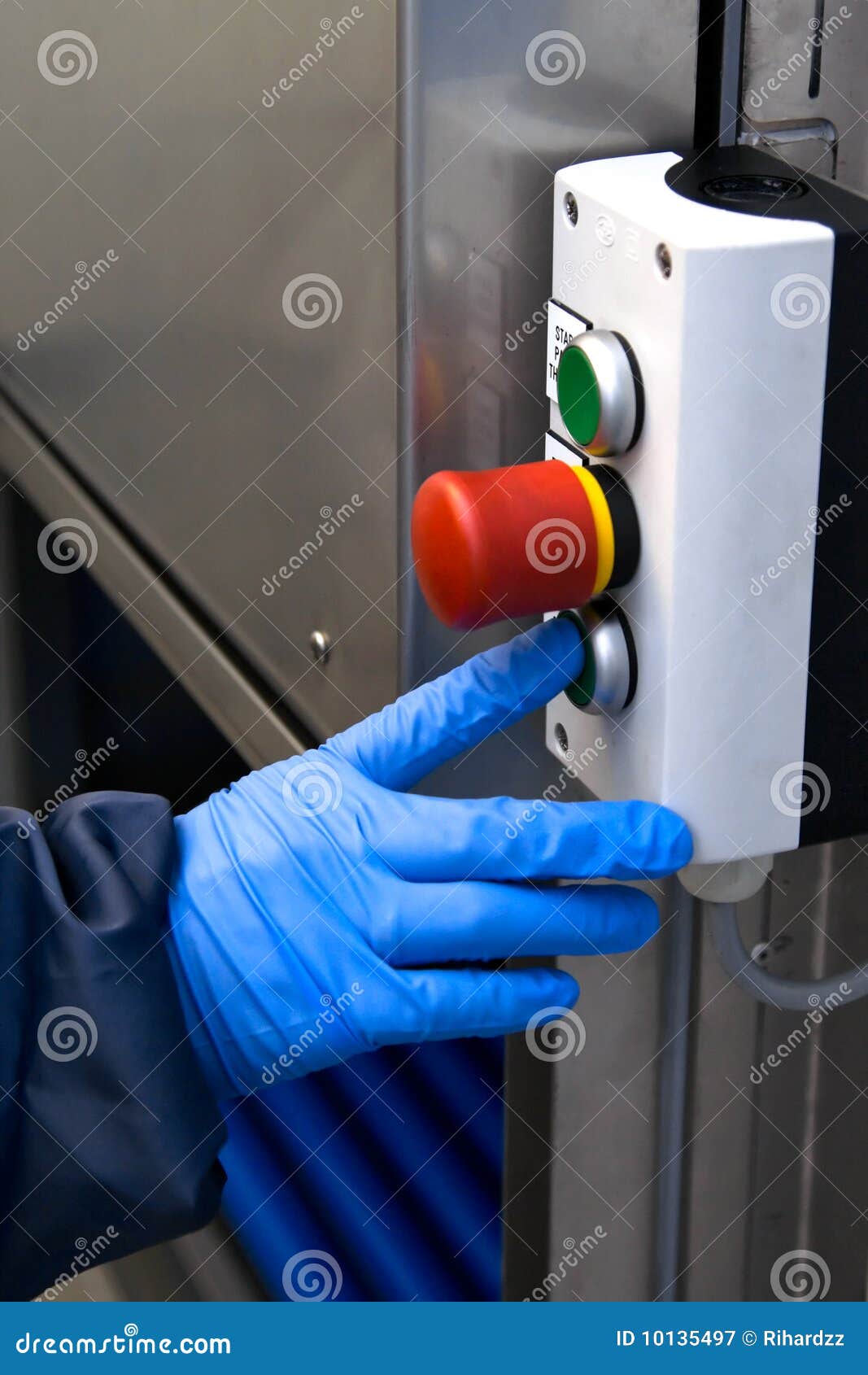 Press the operating button stock image. Image of protective - 10135497