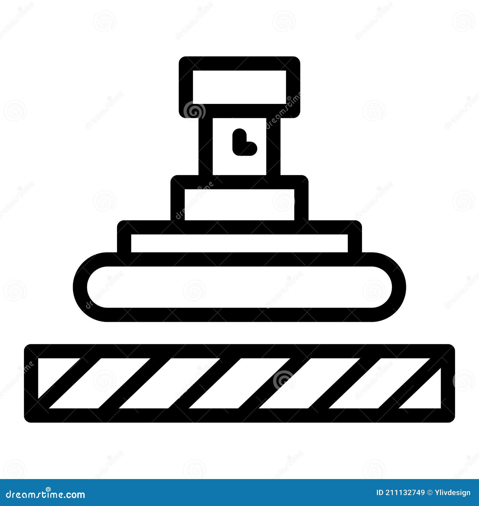 Press Paper Machine Icon, Outline Style Stock Vector - Illustration of ...