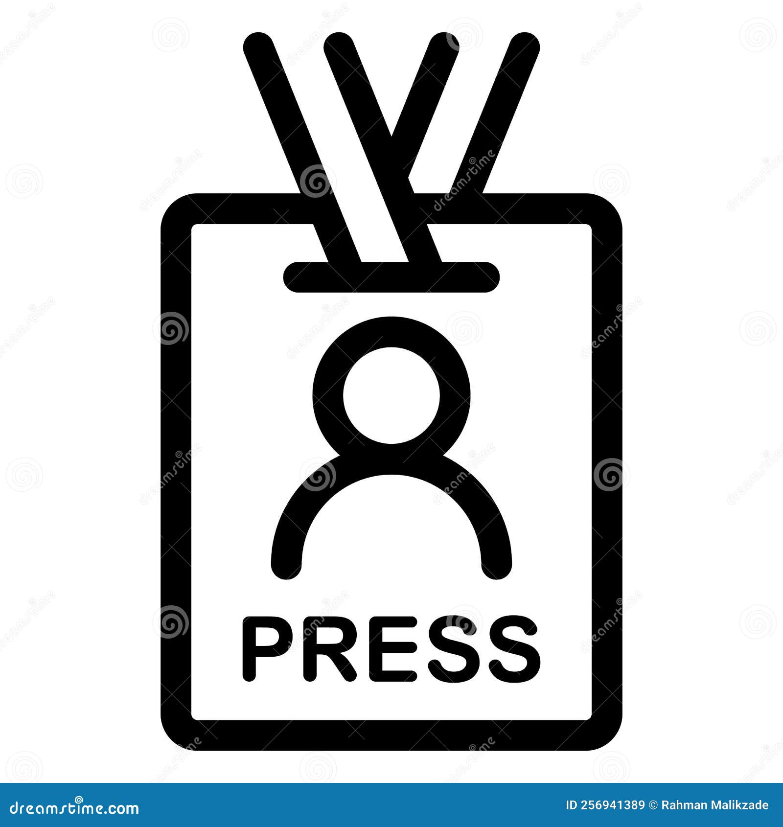 Press Pass ID Card Line Icon. Journalist Visitor Pass, Vector ...