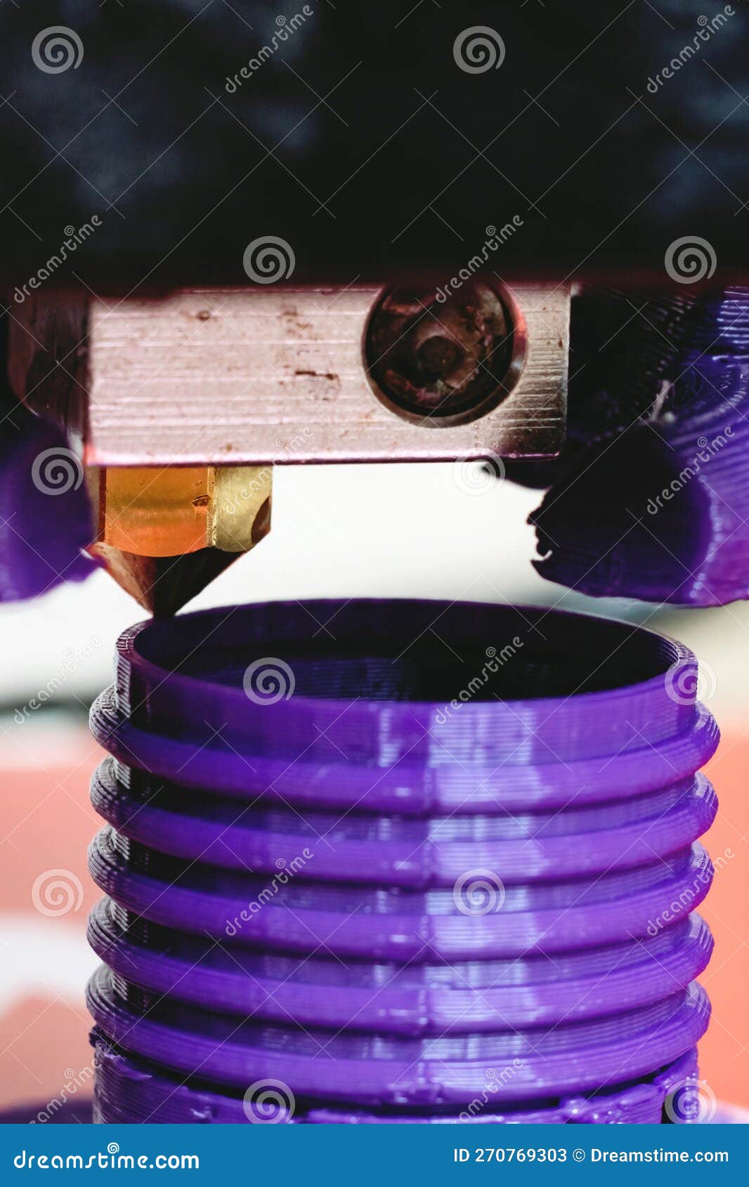 The Press from Plastic on the 3D Printer Stock Image - Image of ...