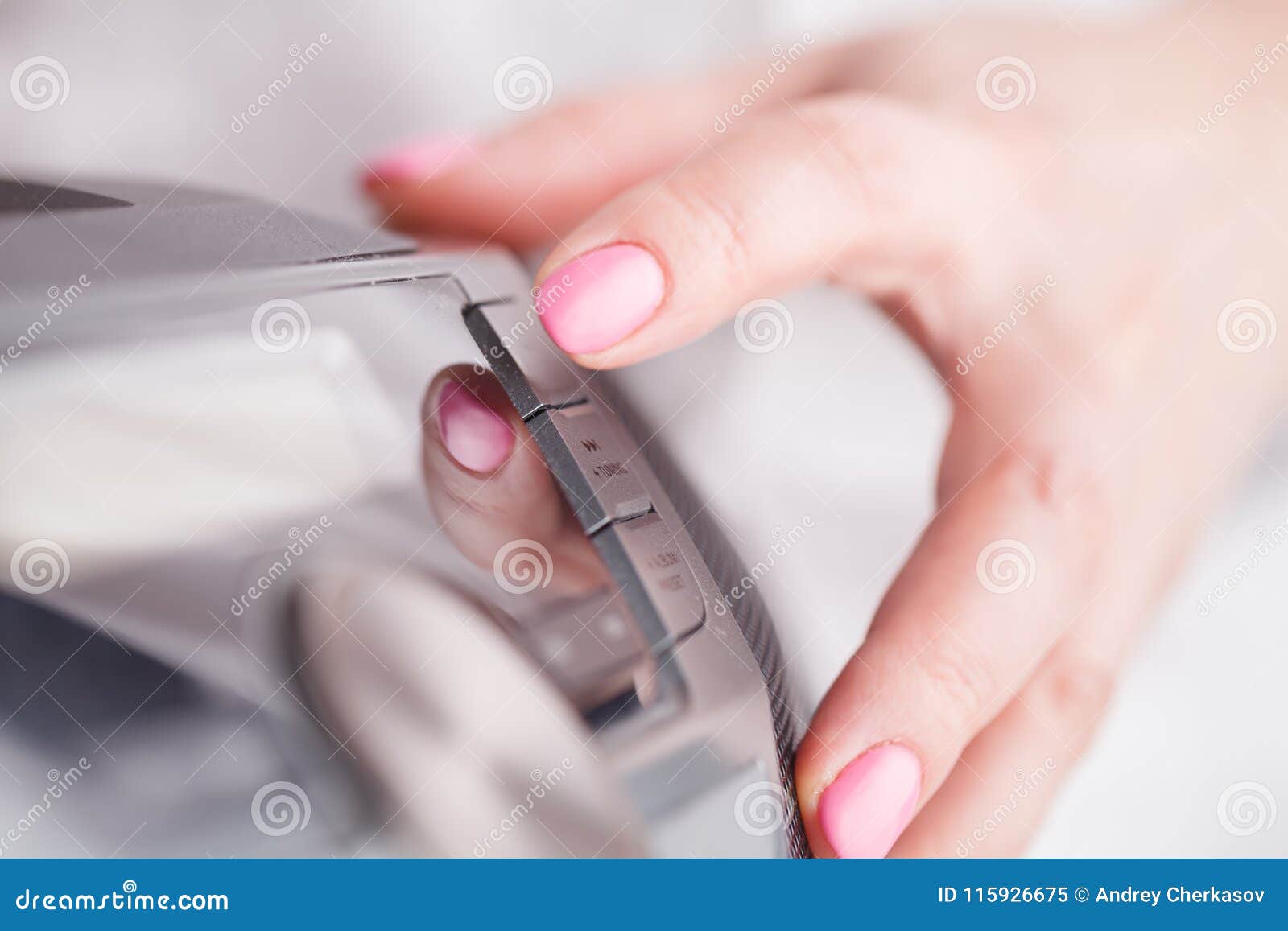 Press Play Button on Audio System Stock Image - Image of brightly ...