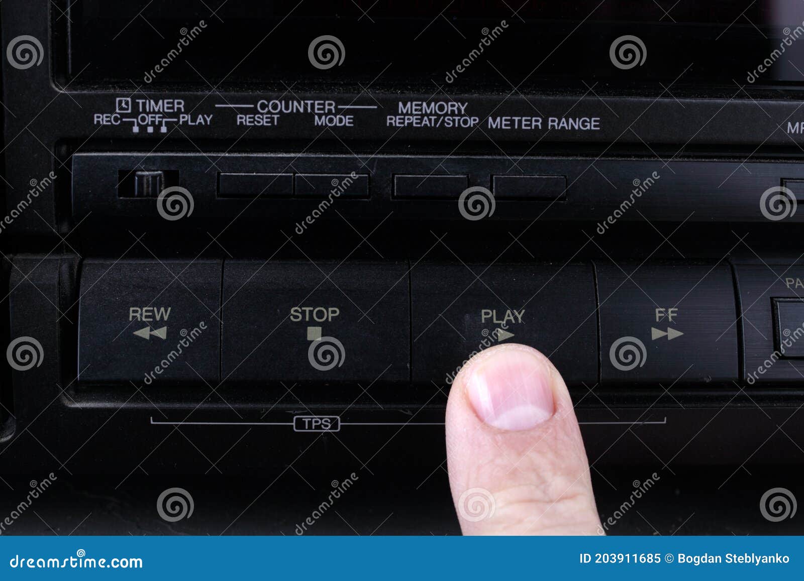 Press play button stock image. Image of sound, tape - 203911685