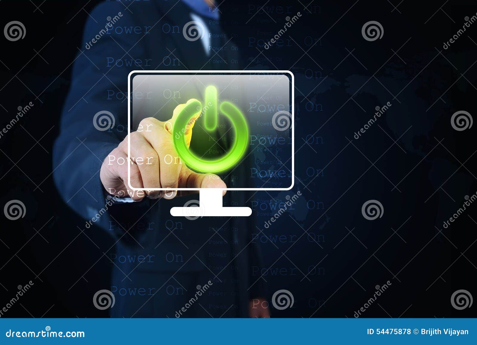 Press the power button stock photo. Image of icon, concept - 54475878