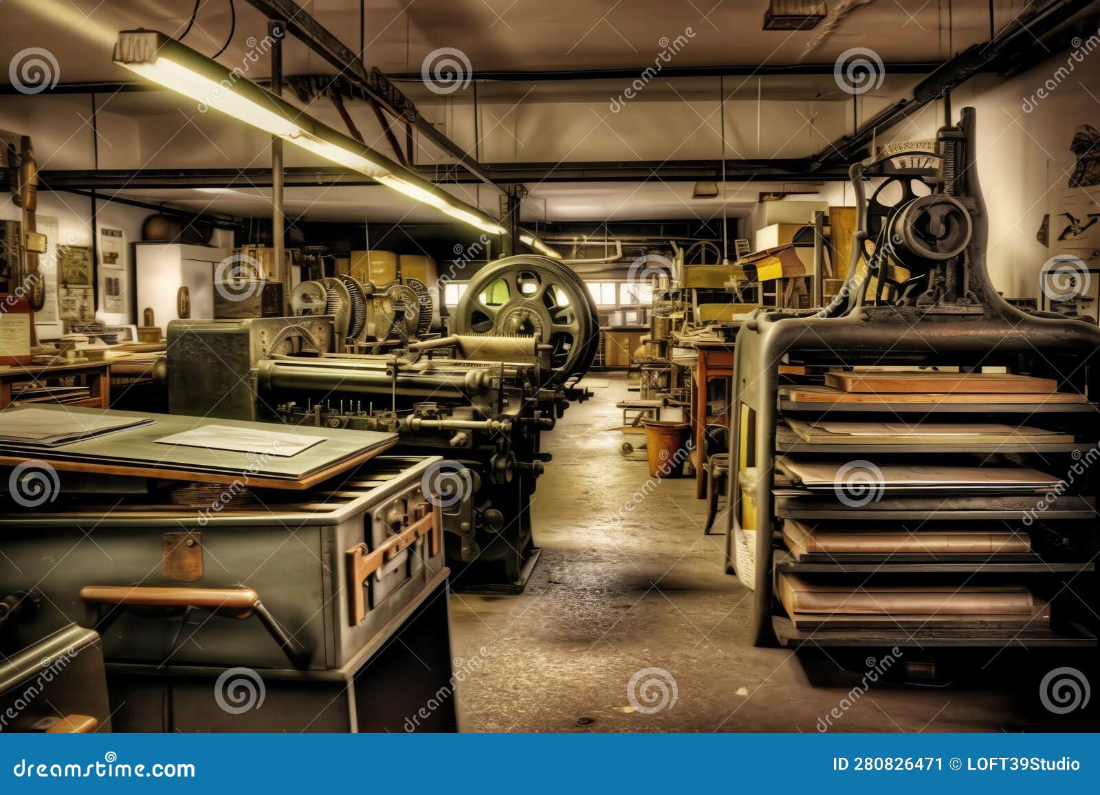 3067_Press_printing_printshop_1 Stock Illustration - Illustration of ...