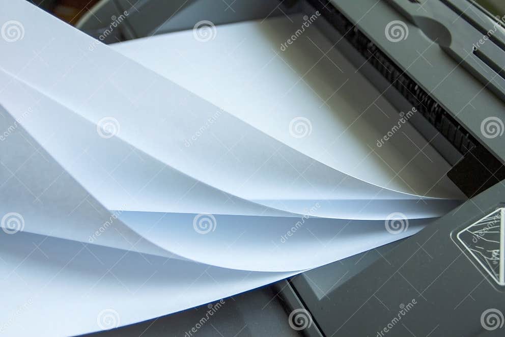 Press Process on Clean Sheets of Paper Stock Photo - Image of prompt ...