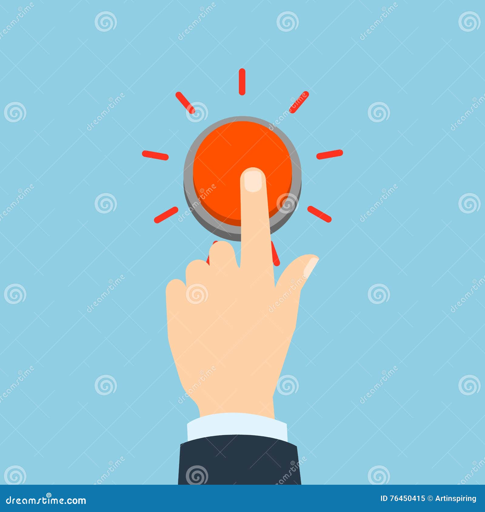 Press red button. stock illustration. Illustration of button - 76450415