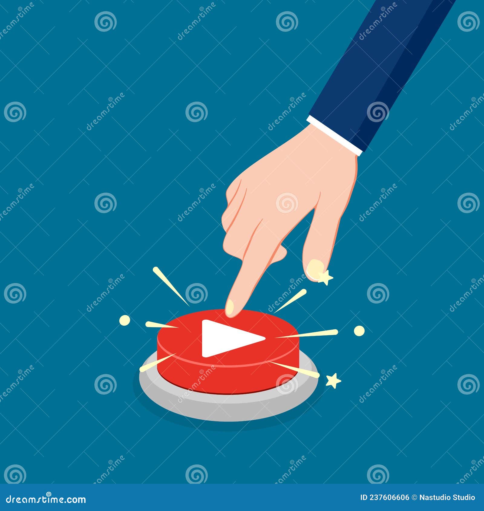 Press the Red Play Button. the Concept of Starting To Play. Vector ...