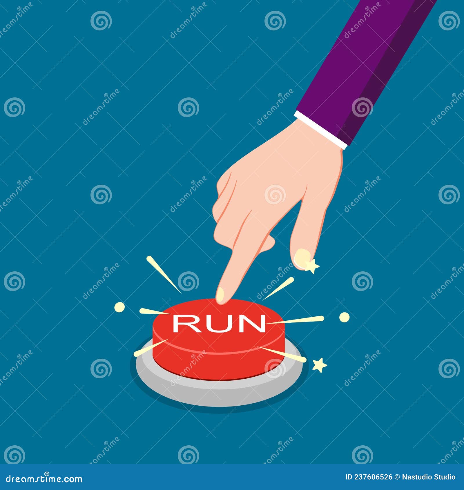 Press the Red Run Button. Startup Concept. Vector Stock Vector ...