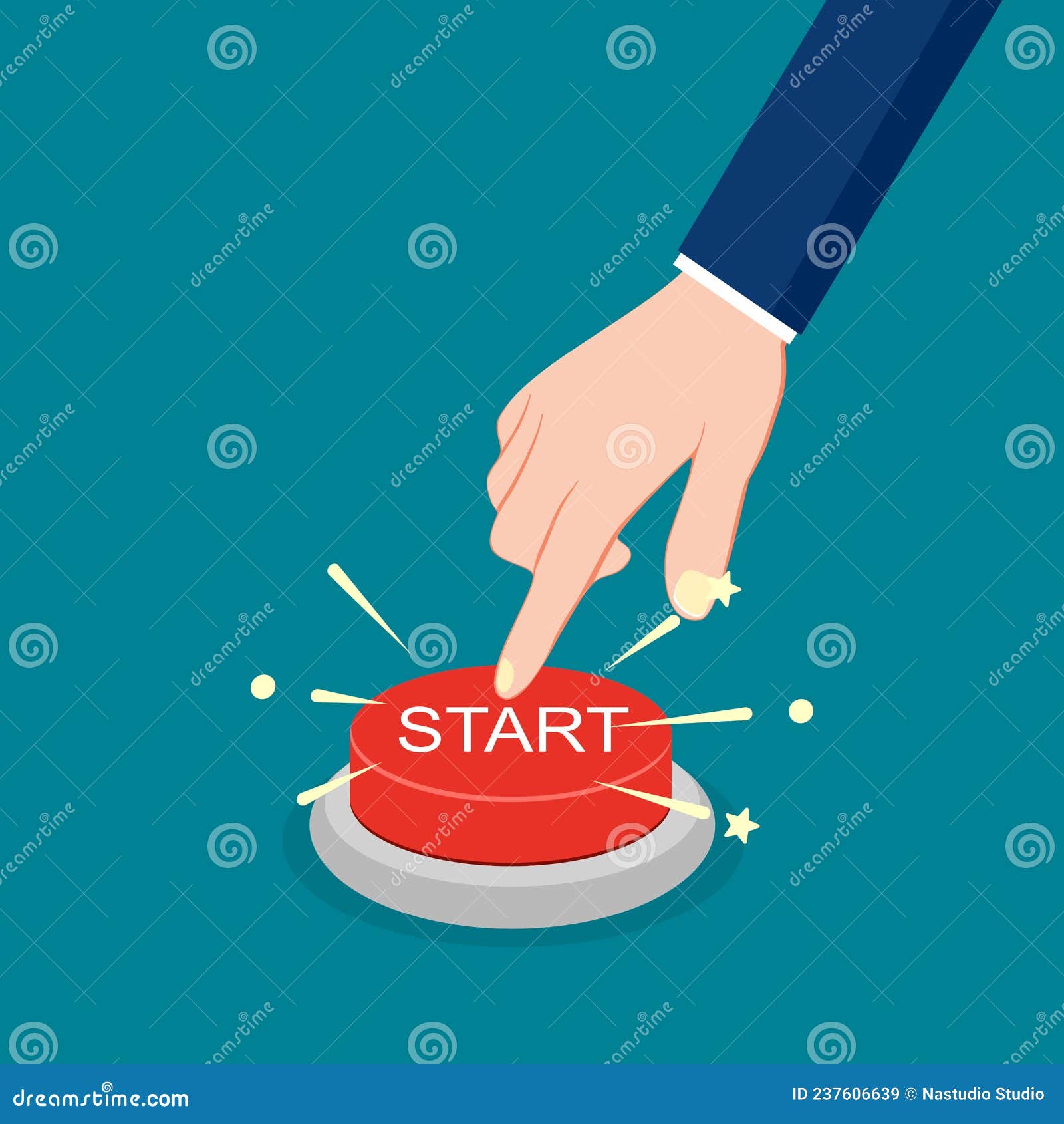 Press the Red Start Button. Startup Concept Vector Stock Vector ...