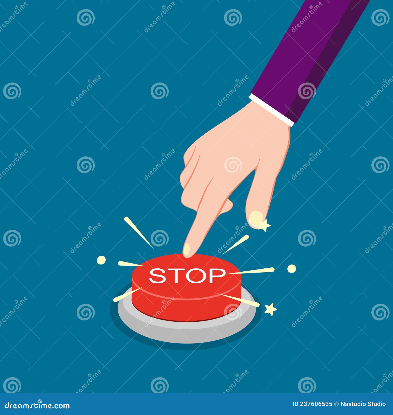 Press the Red Stop Button. Stop Concept. Vector Stock Vector ...