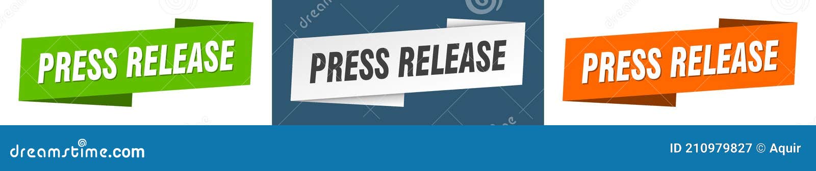 Press Release Banner. Press Release Ribbon Label Sign Set Stock Vector ...
