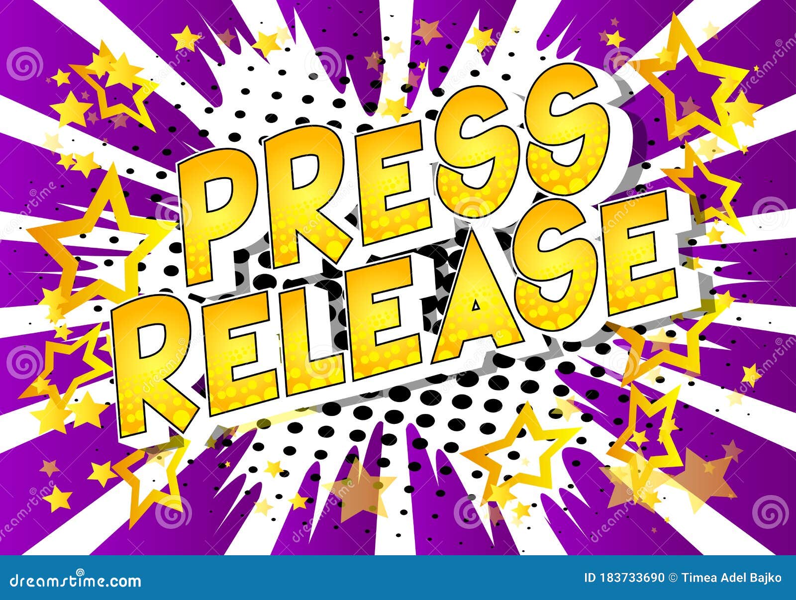 Press Release - Comic Book Style Word. Stock Vector - Illustration of ...