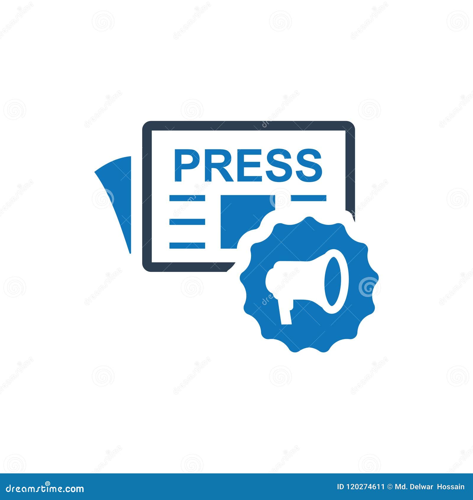 Press Release Icon stock vector. Illustration of icon - 120274611