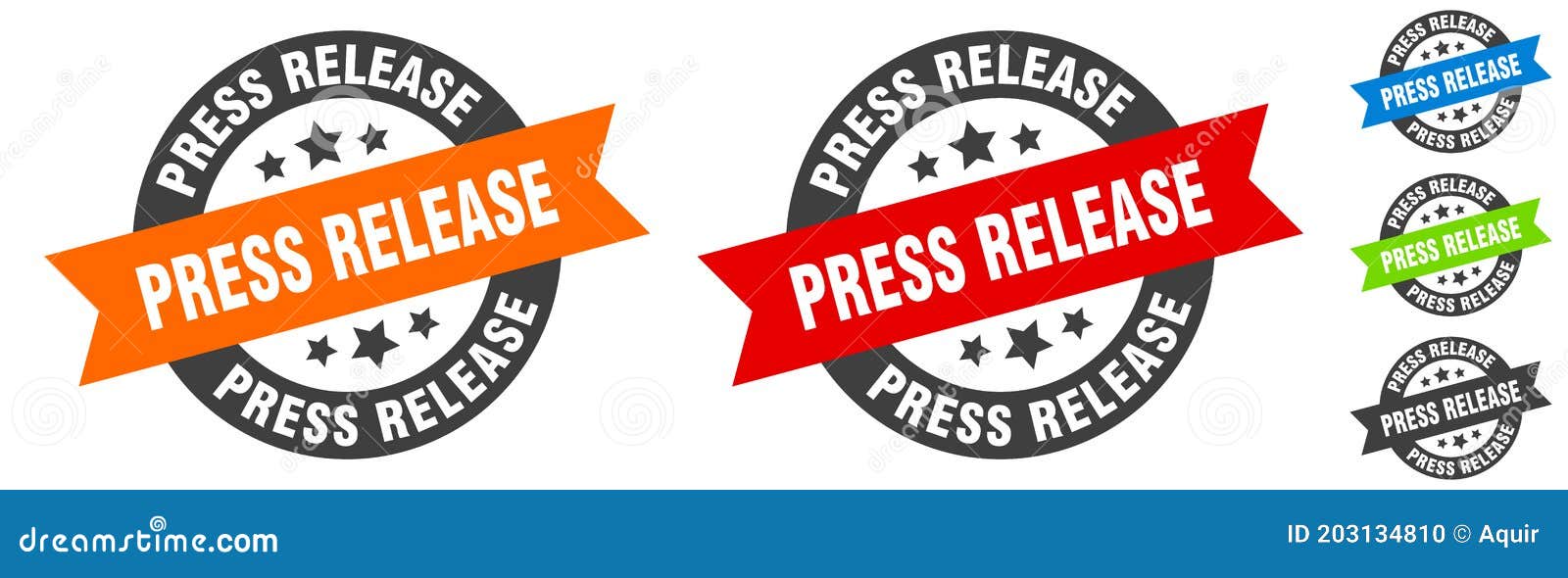 Press Release Stamp. Press Release Round Ribbon Sticker. Tag Stock ...