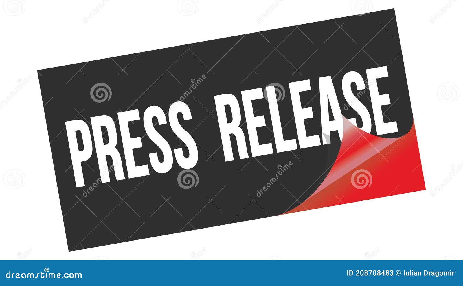 PRESS RELEASE Text on Black Red Sticker Stamp Stock Illustration ...