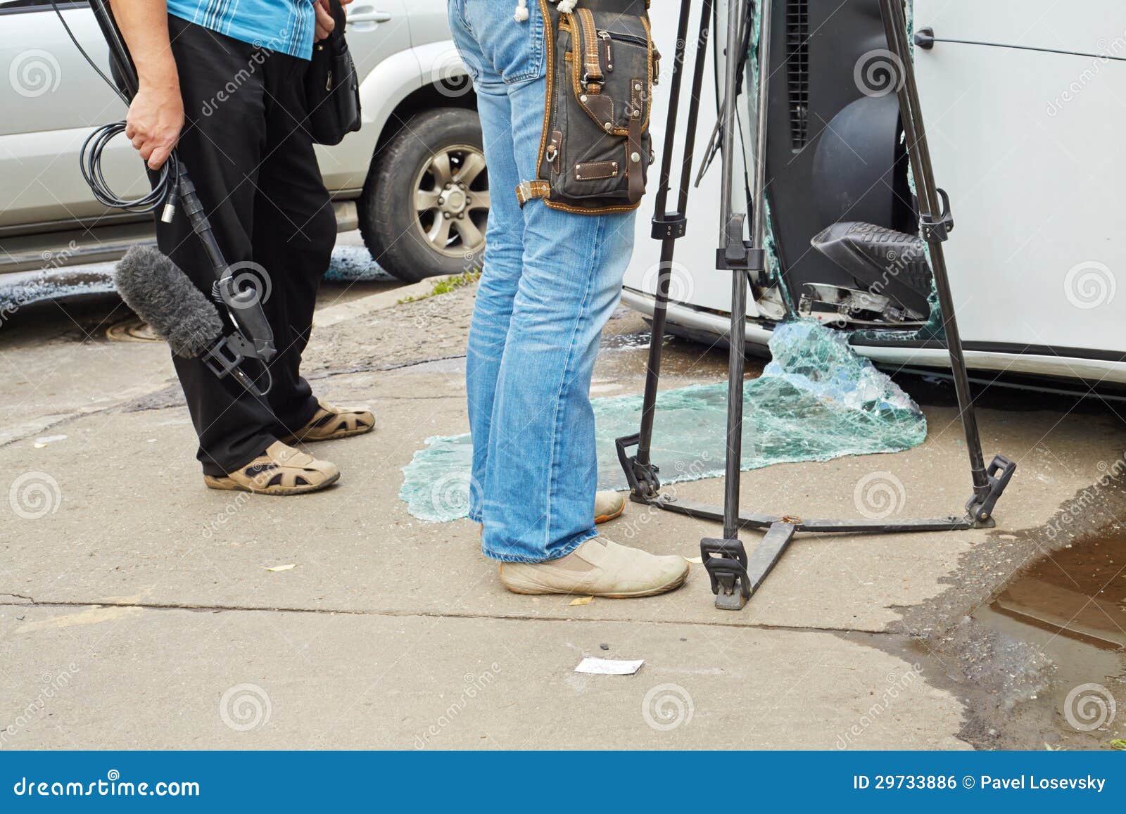 Press Representatives at Place of Car Accident Stock Photo - Image of ...