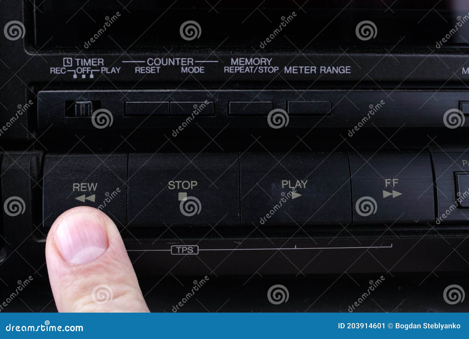 Press Rew button stock image. Image of play, musical - 203914601