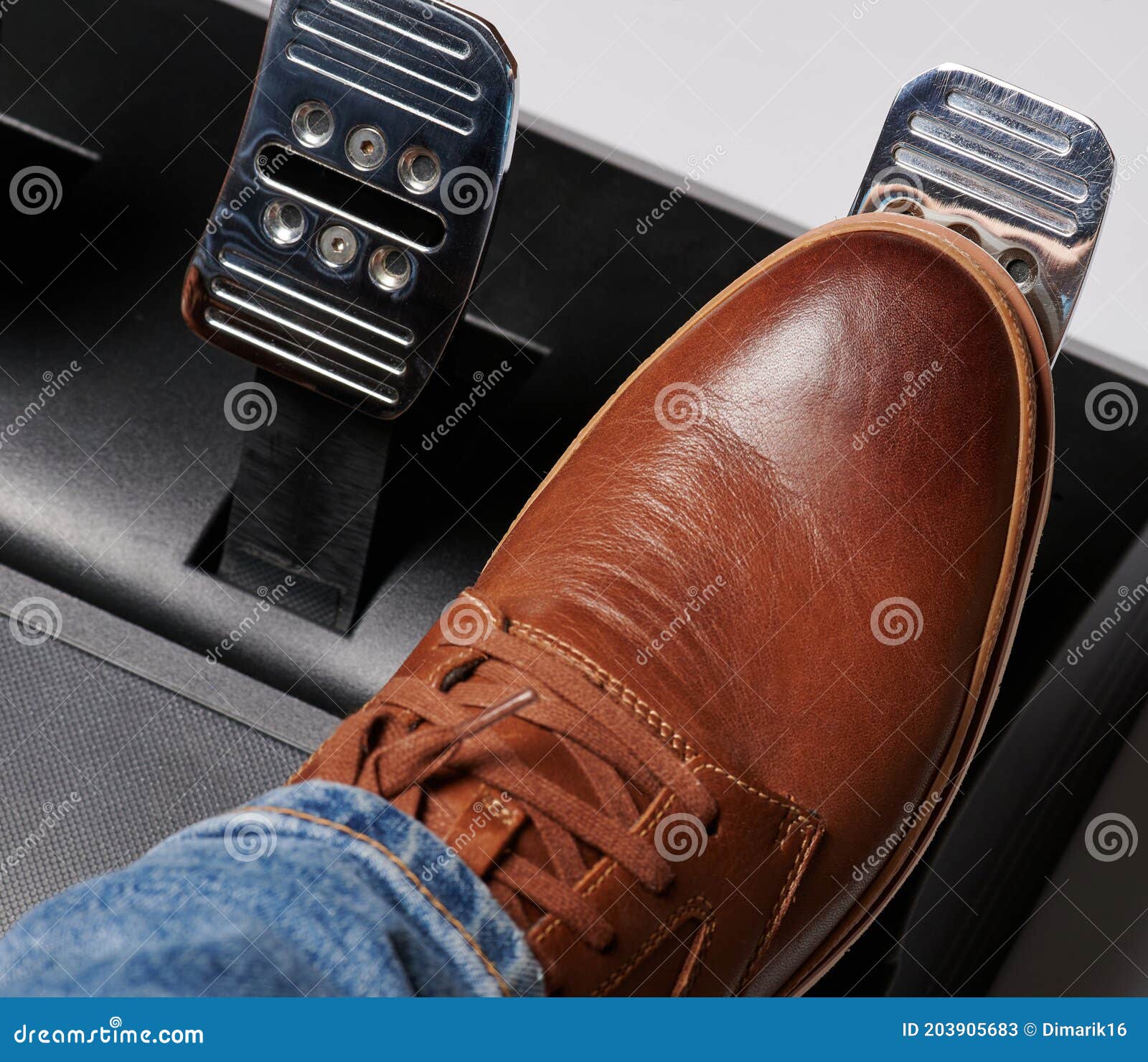 Press Shiny Metal Accelerator Car Pedal Stock Image - Image of jeans ...