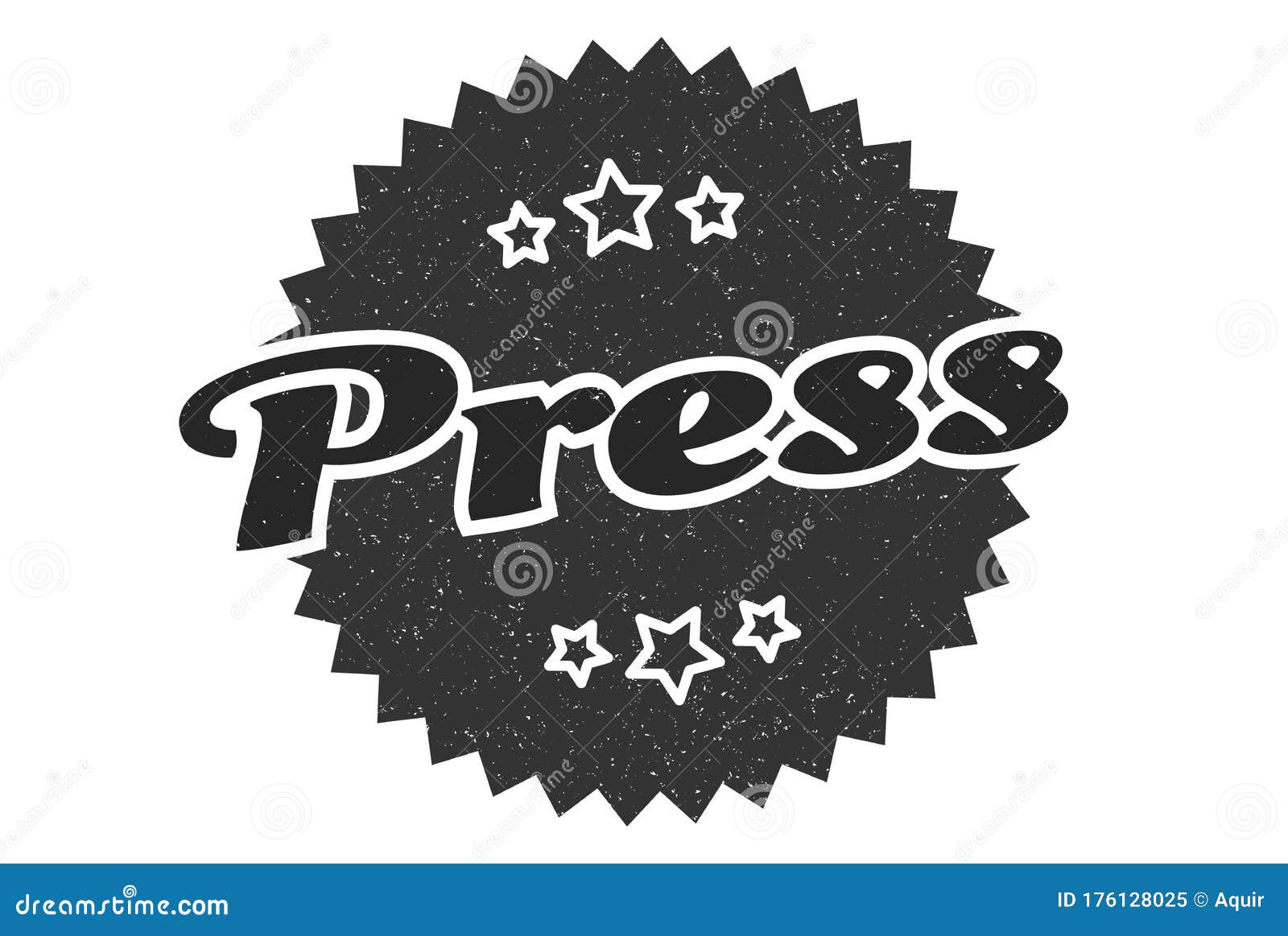Press Sign. Press Vintage Retro Label Stock Vector - Illustration of ...