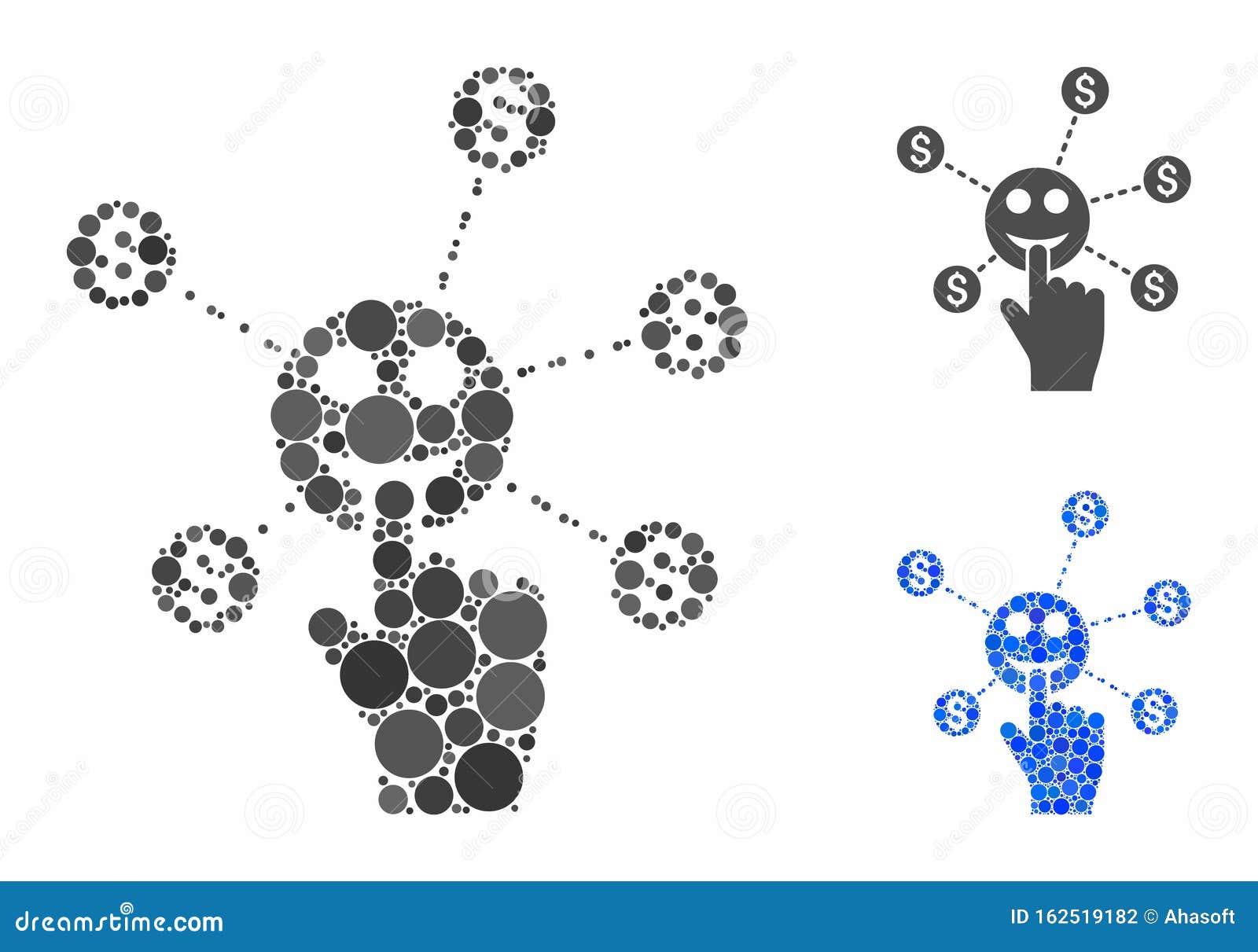 Press Smile Banking Network Mosaic Icon of Circles Stock Vector ...
