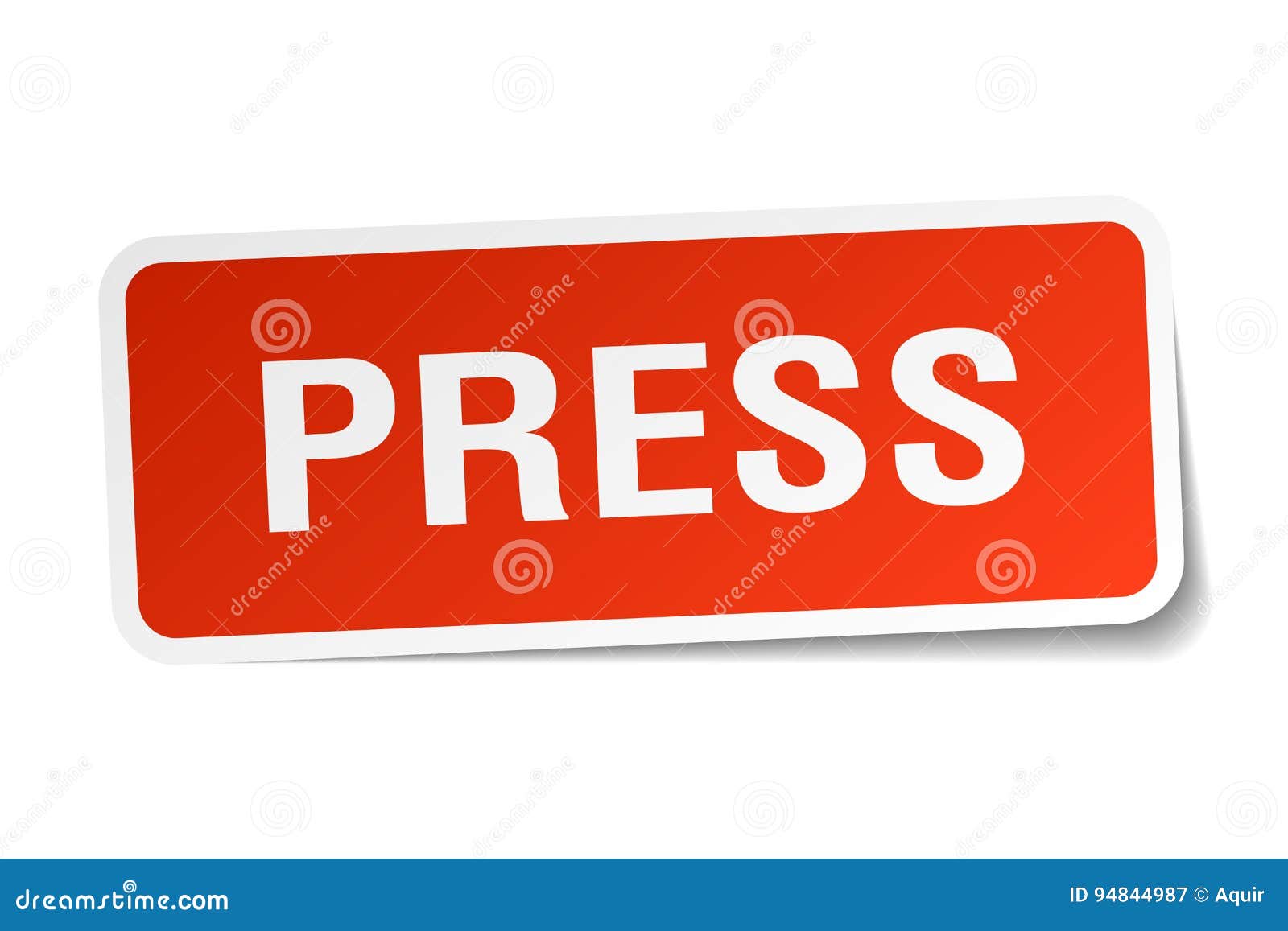 Press square sticker stock vector. Illustration of press - 94844987