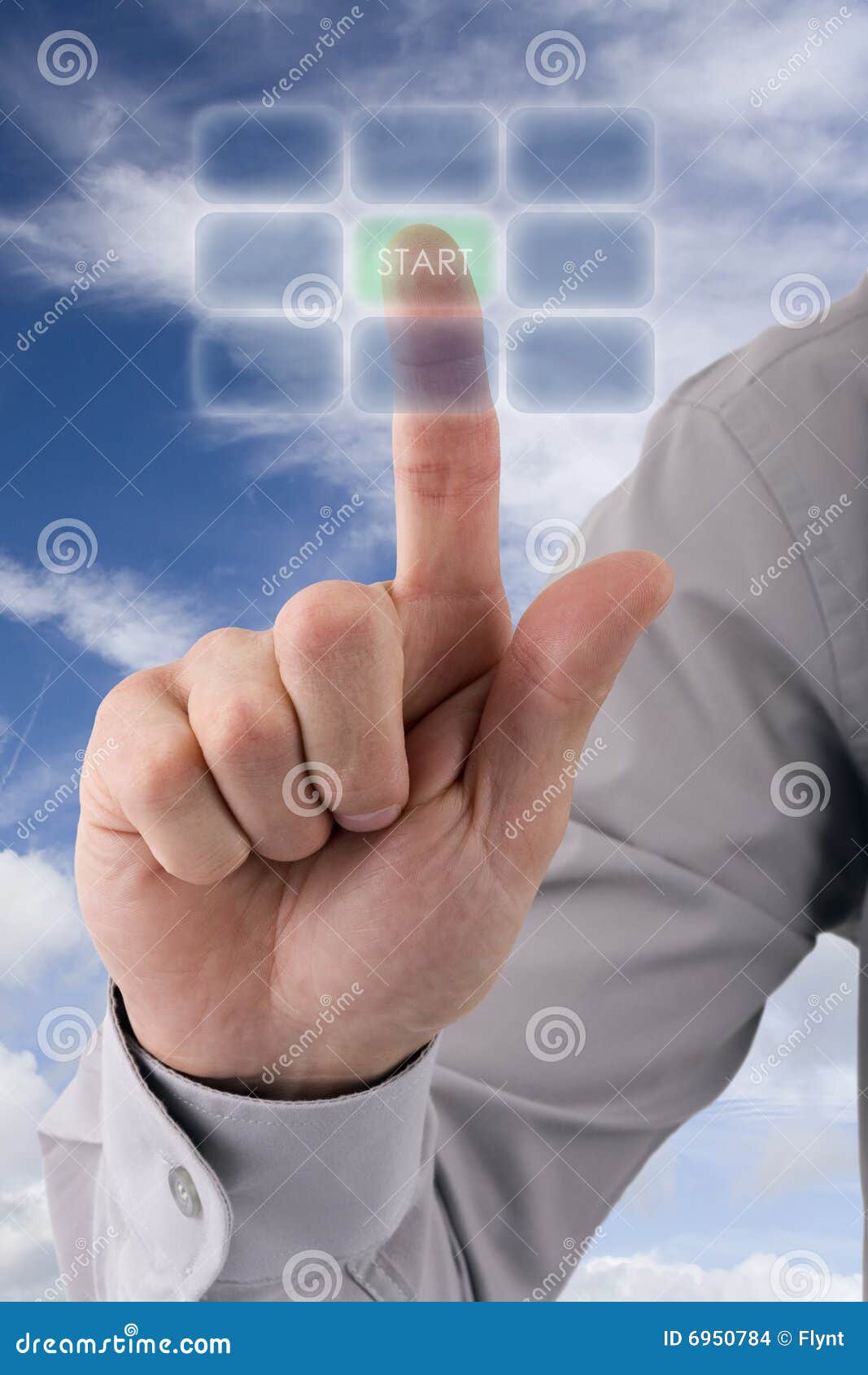 Press the start button stock photo. Image of cloud, screen - 6950784