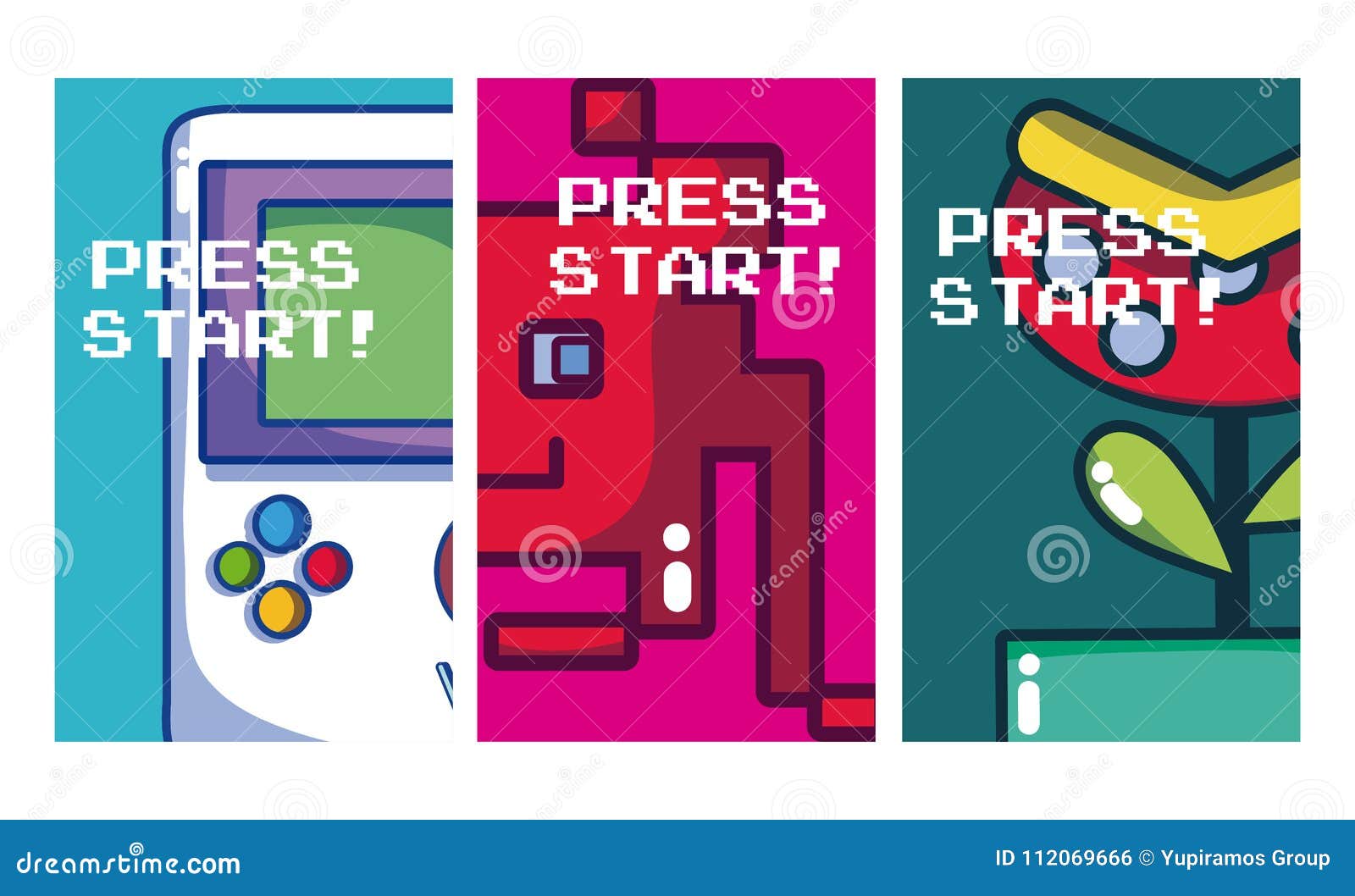 Press Start Retro Videogames Stock Vector - Illustration of vector ...