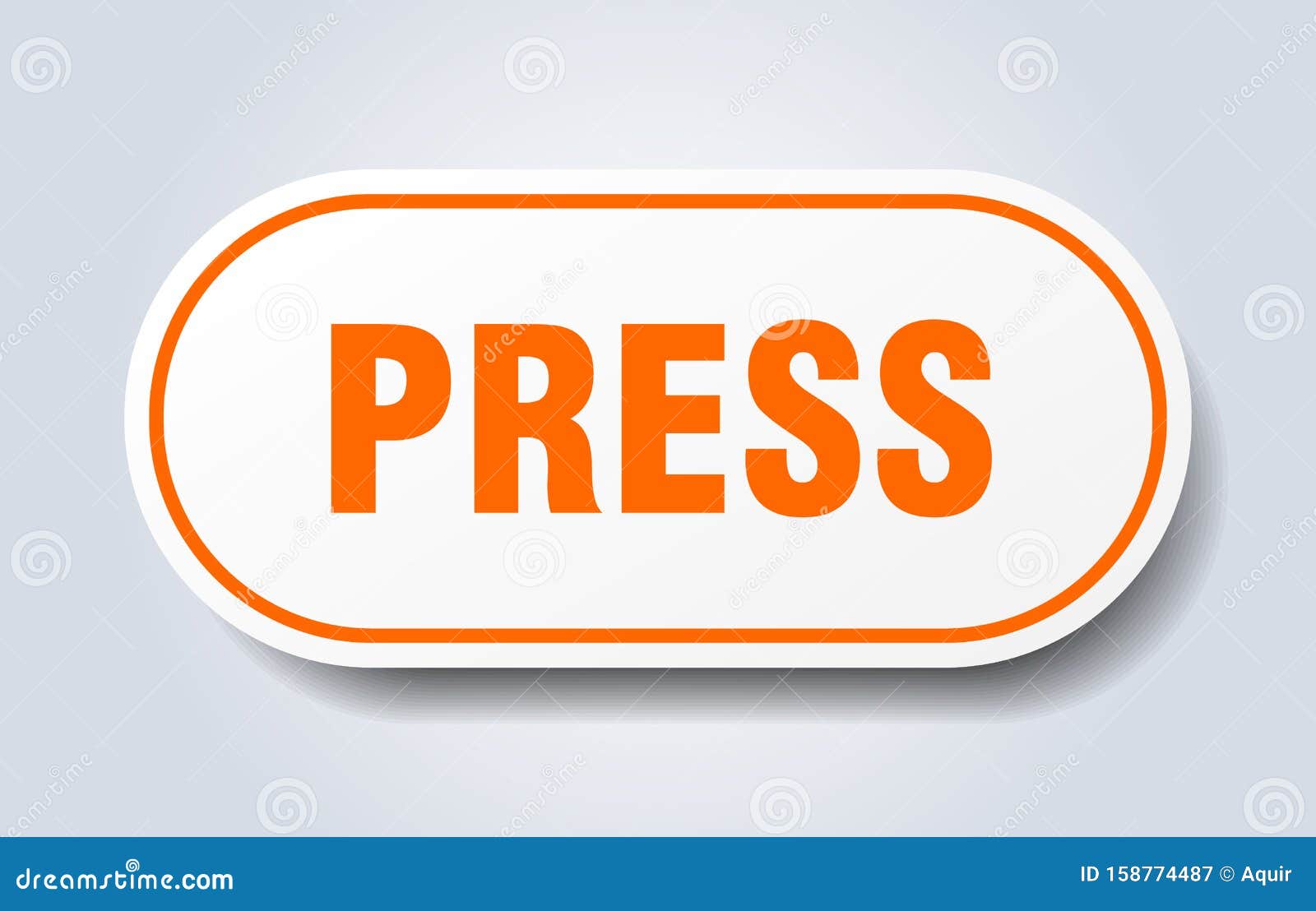 Press sticker. stock vector. Illustration of rounded - 158774487
