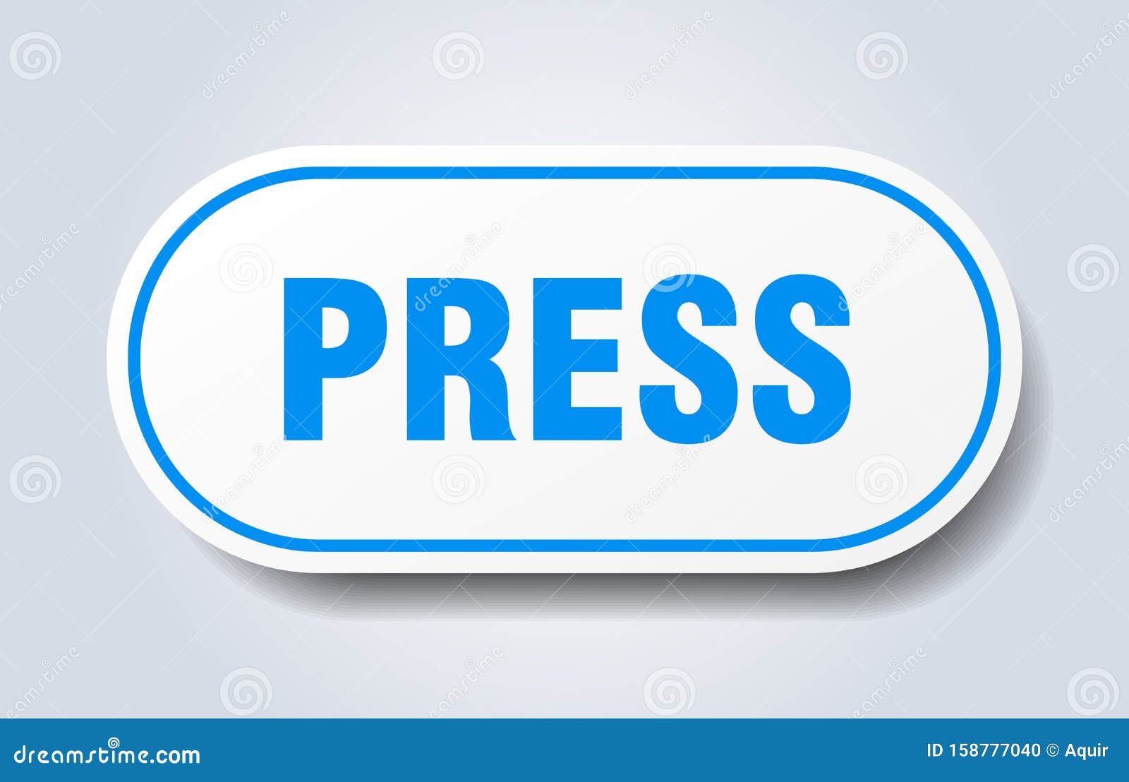 Press sticker. stock vector. Illustration of sticker - 158777040