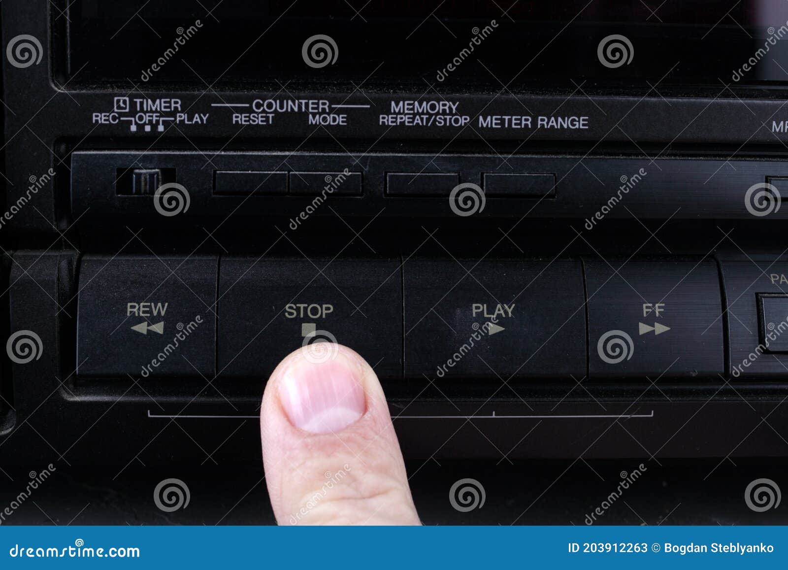 Press stop button stock image. Image of stereo, obsolete - 203912263