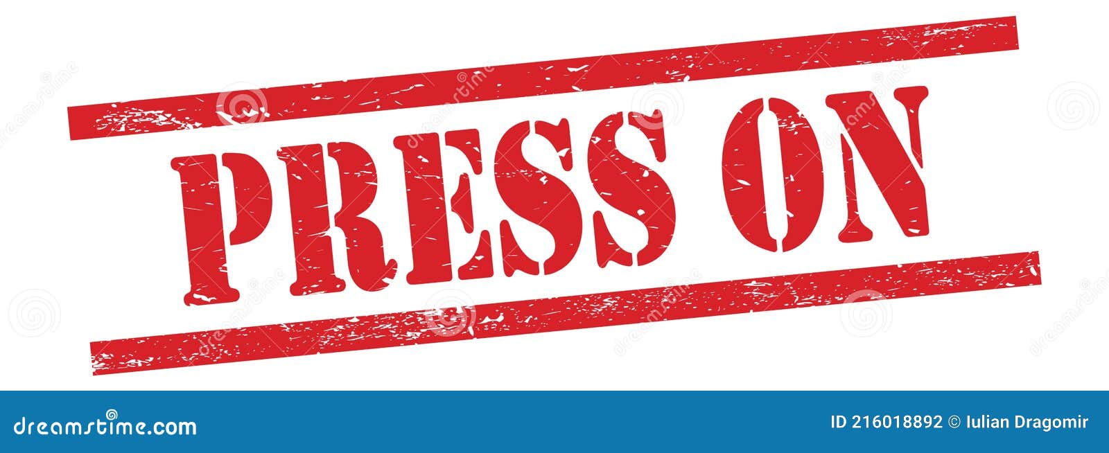 PRESS on Text on Red Grungy Lines Stamp Stock Illustration ...