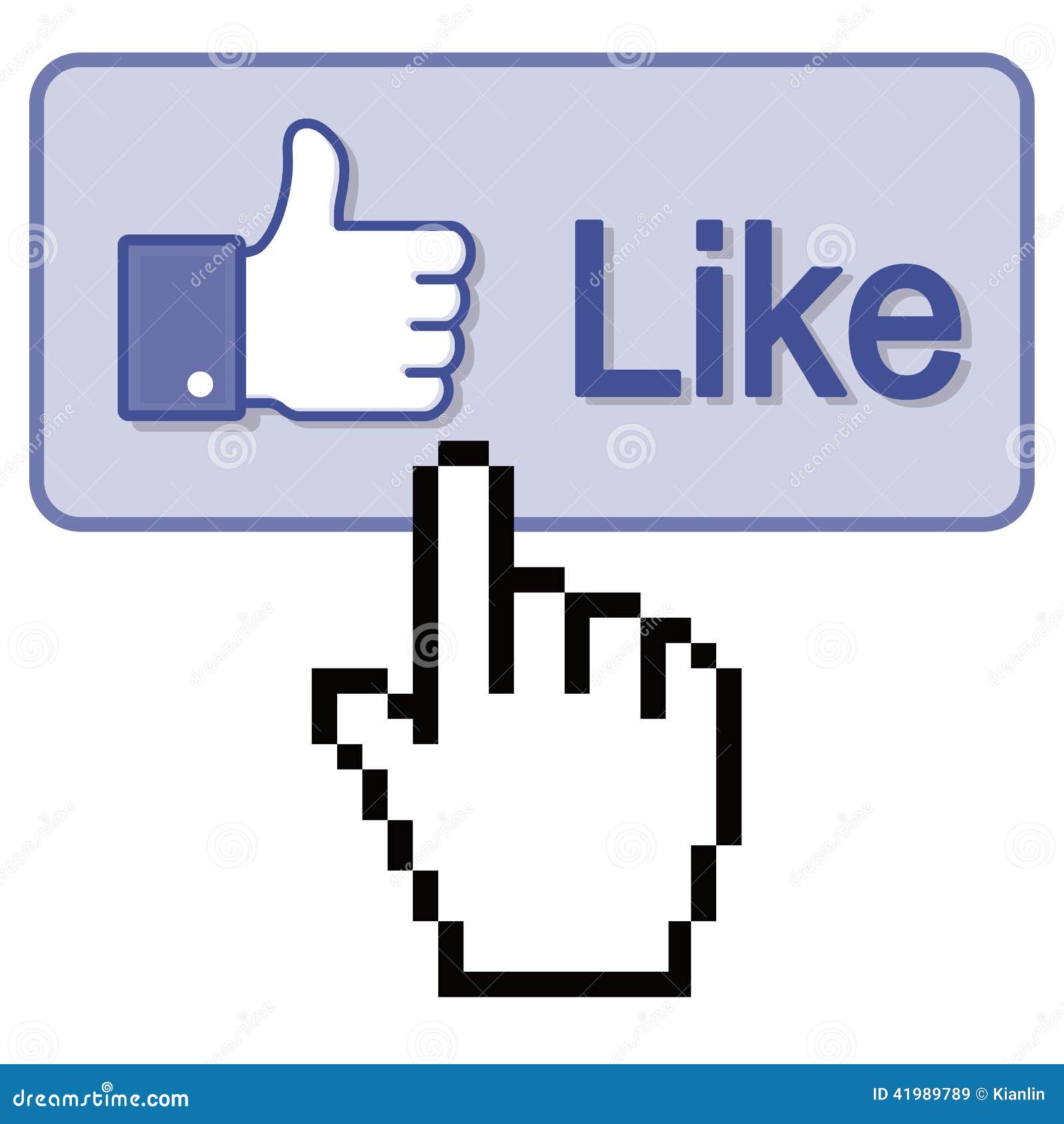 Press Thumb Up Like button stock vector. Illustration of cursor - 41989789