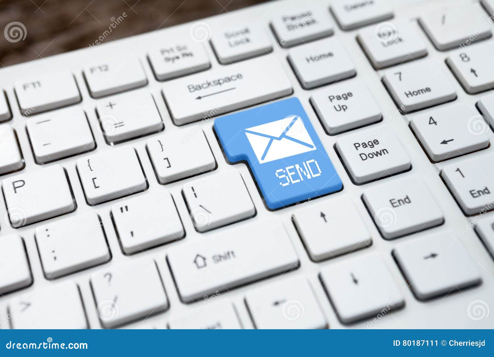 Press to send stock image. Image of message, blue, notebook - 80187111