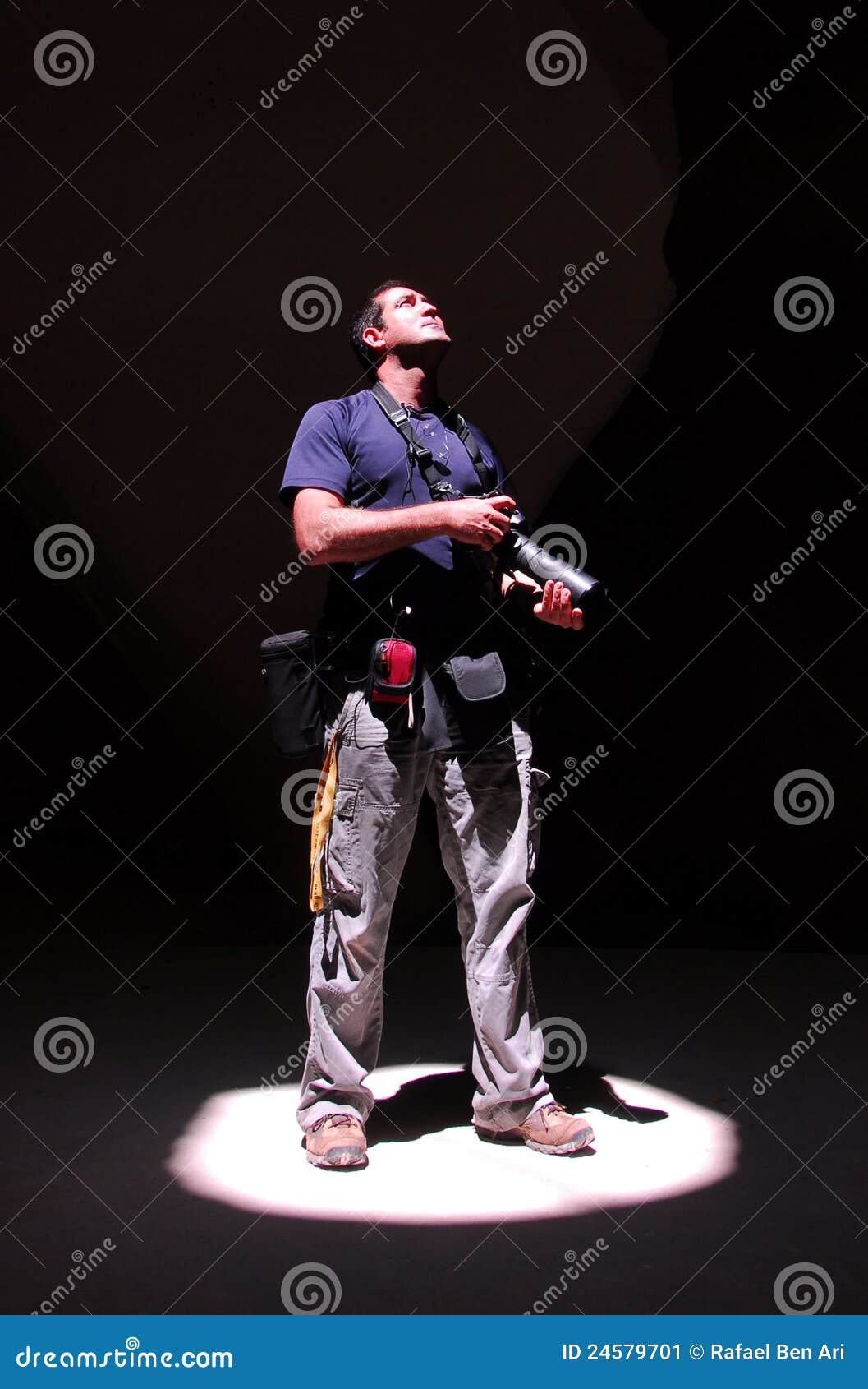 Press TV Photojournalist at Work Stock Image - Image of male, news ...