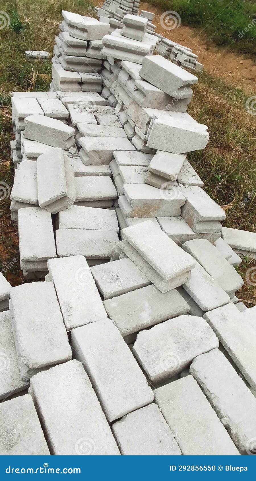 Pressed Bricks Piled Up in Hills Stock Photo - Image of pressed, piled ...