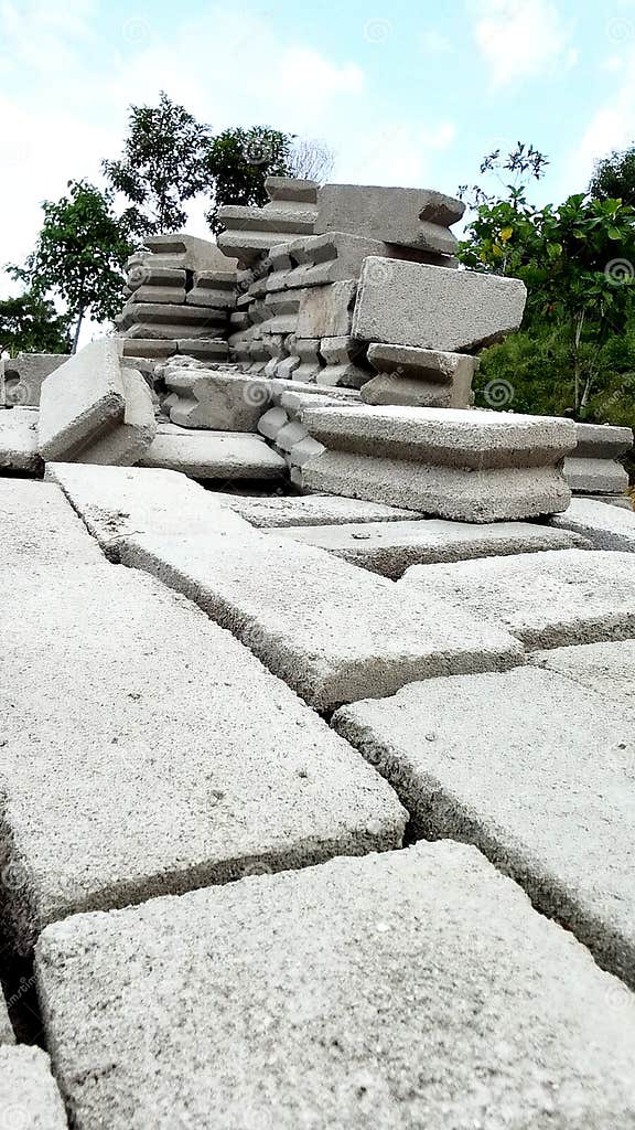 Pressed Bricks Piled Up in Hills Stock Image - Image of bricks, nature ...