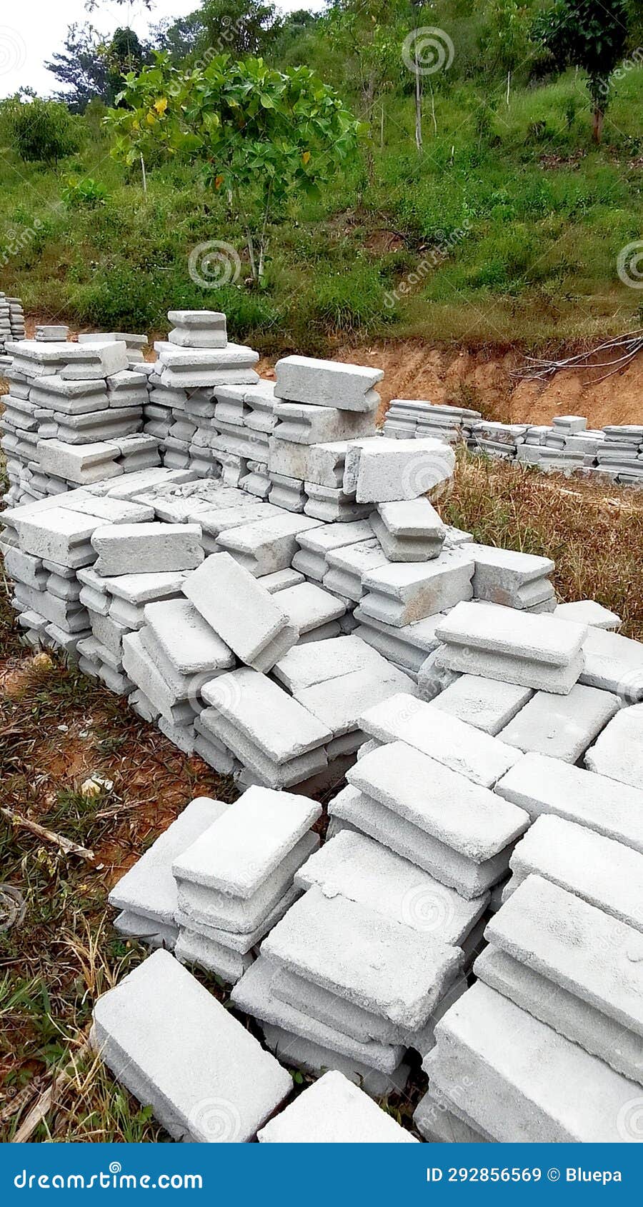 Bricks Piled Up To Dry In A Small Brick Making Kiln In An Indian Town ...