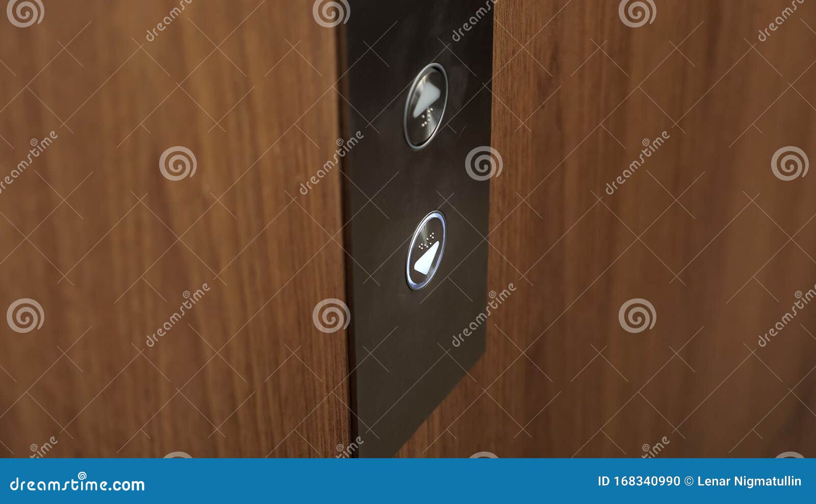 Pressed Button Elevator Down of Modern Building Stock Photo - Image of ...