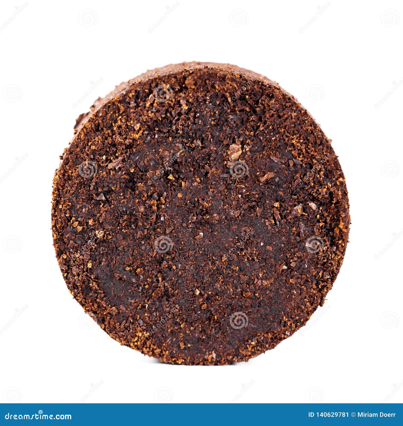 Pressed Coffee Grounds Isolated Against White Background Stock Image ...