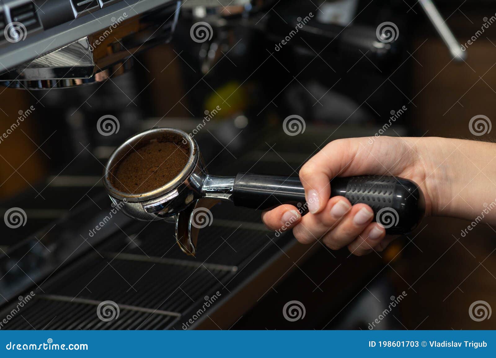 Pressed Coffee Tablet in a Holder, Ready To Be Installed in a Coffee ...