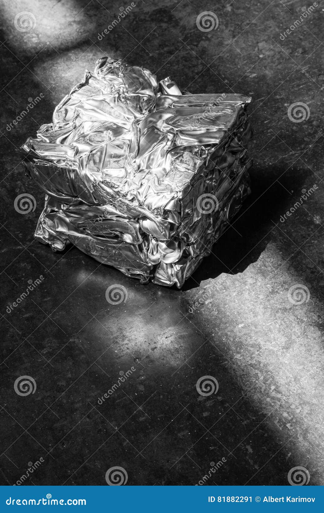 Pressed into a Cube Piece of Metal Stock Image - Image of packed ...