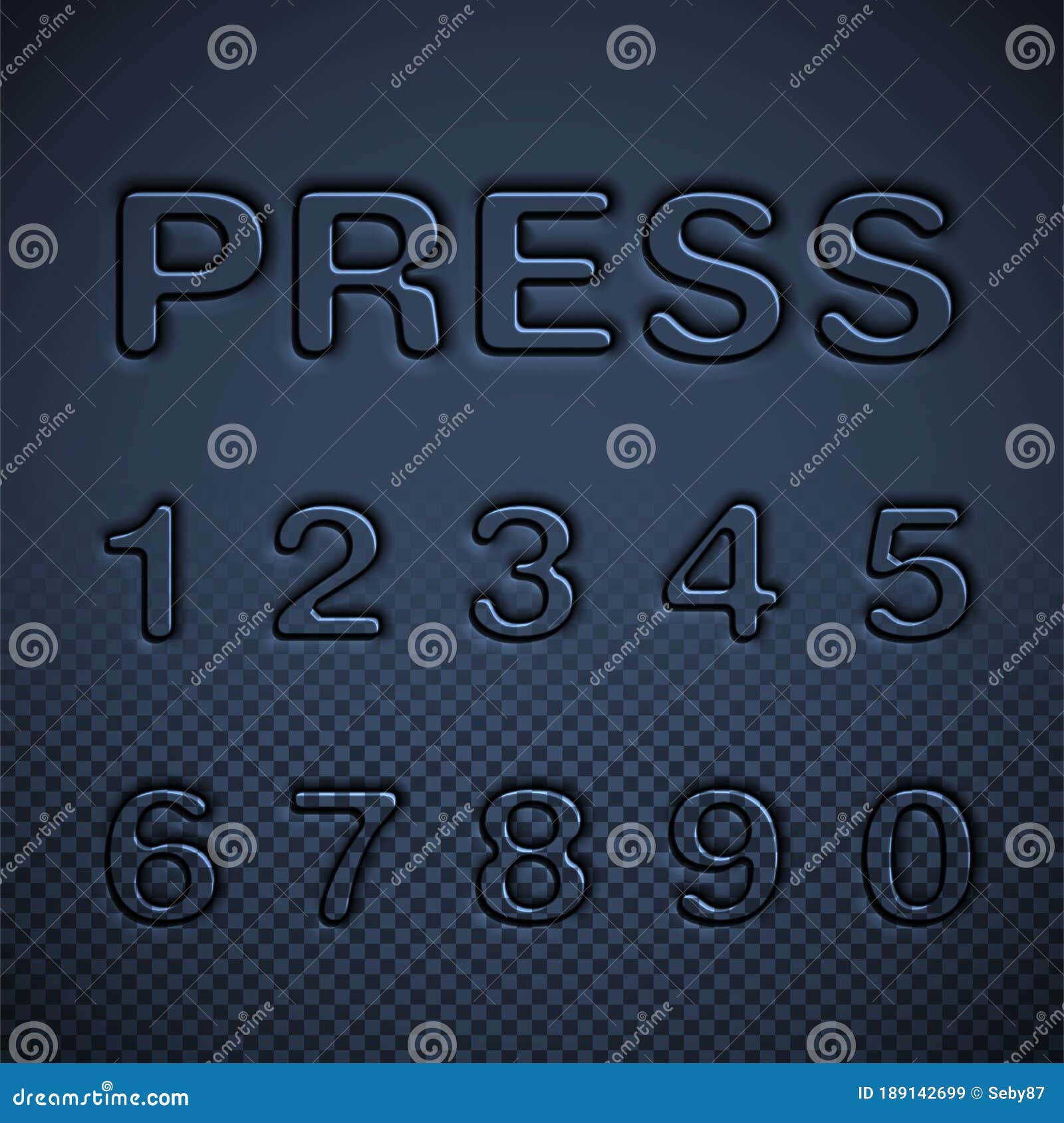 Pressed Font Set, Vector Illustration Stock Vector - Illustration of ...