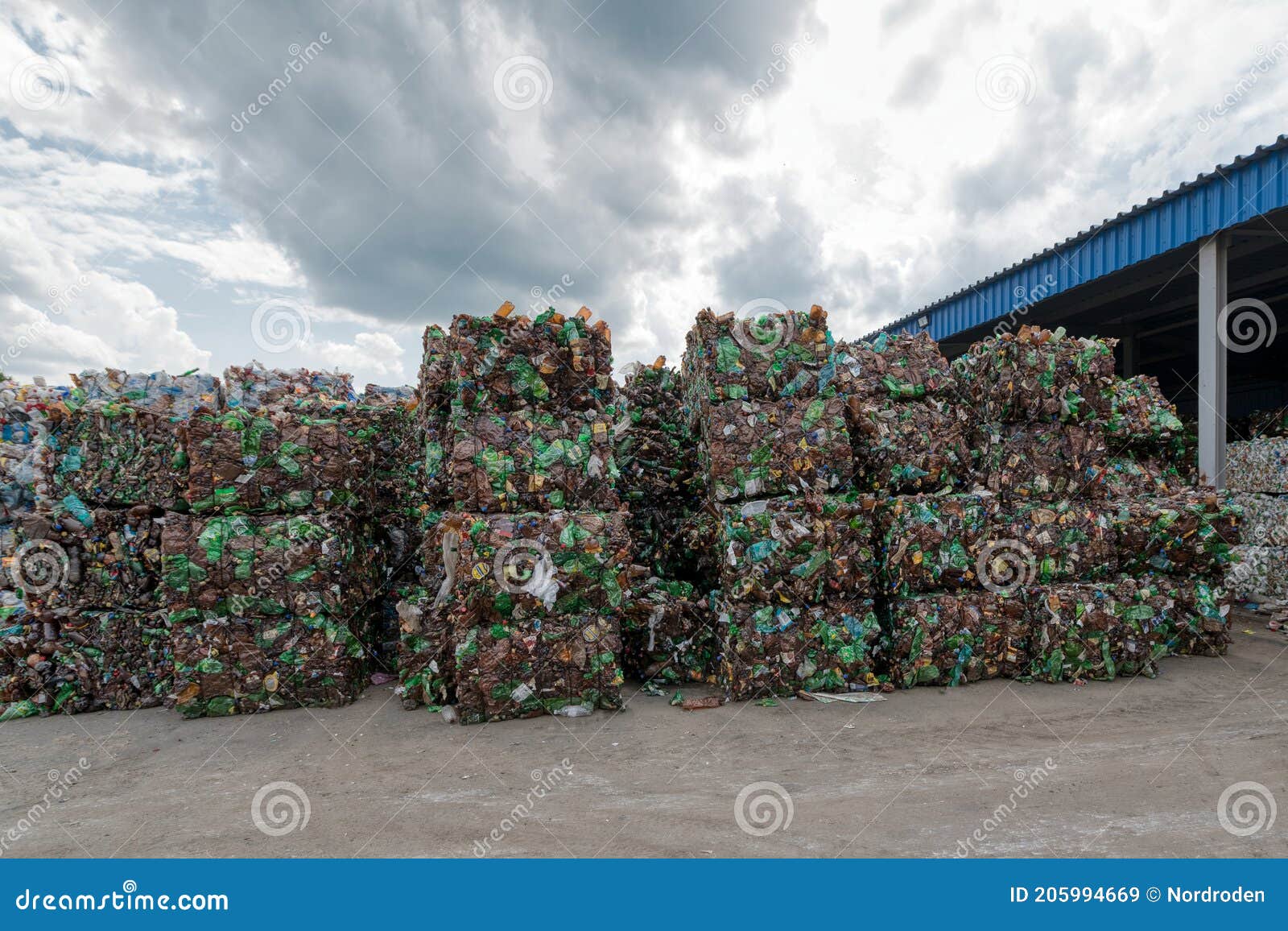 Pressed Packaging from Plastic Bottles. Stock Image - Image of ...