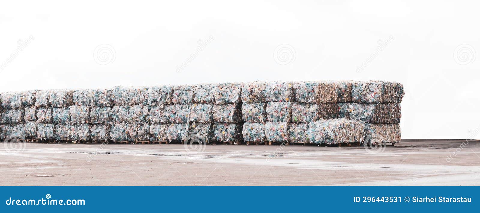 Pressed Plastic Waste on Pallets Stock Image - Image of industrial ...