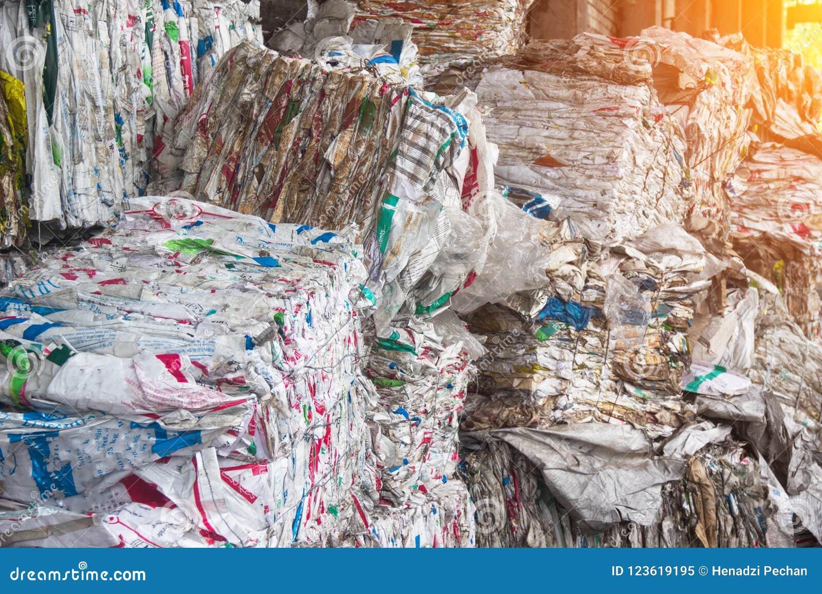 Pressed Rubbish for Further Processing, Sorting and Processing of ...