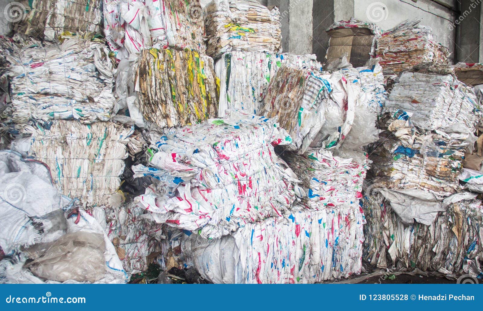 Pressed Rubbish for Further Processing, Sorting and Processing of ...