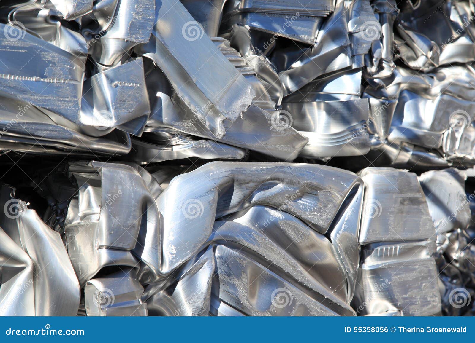 Pressed scrap aluminium. stock photo. Image of iron, environment - 55358056