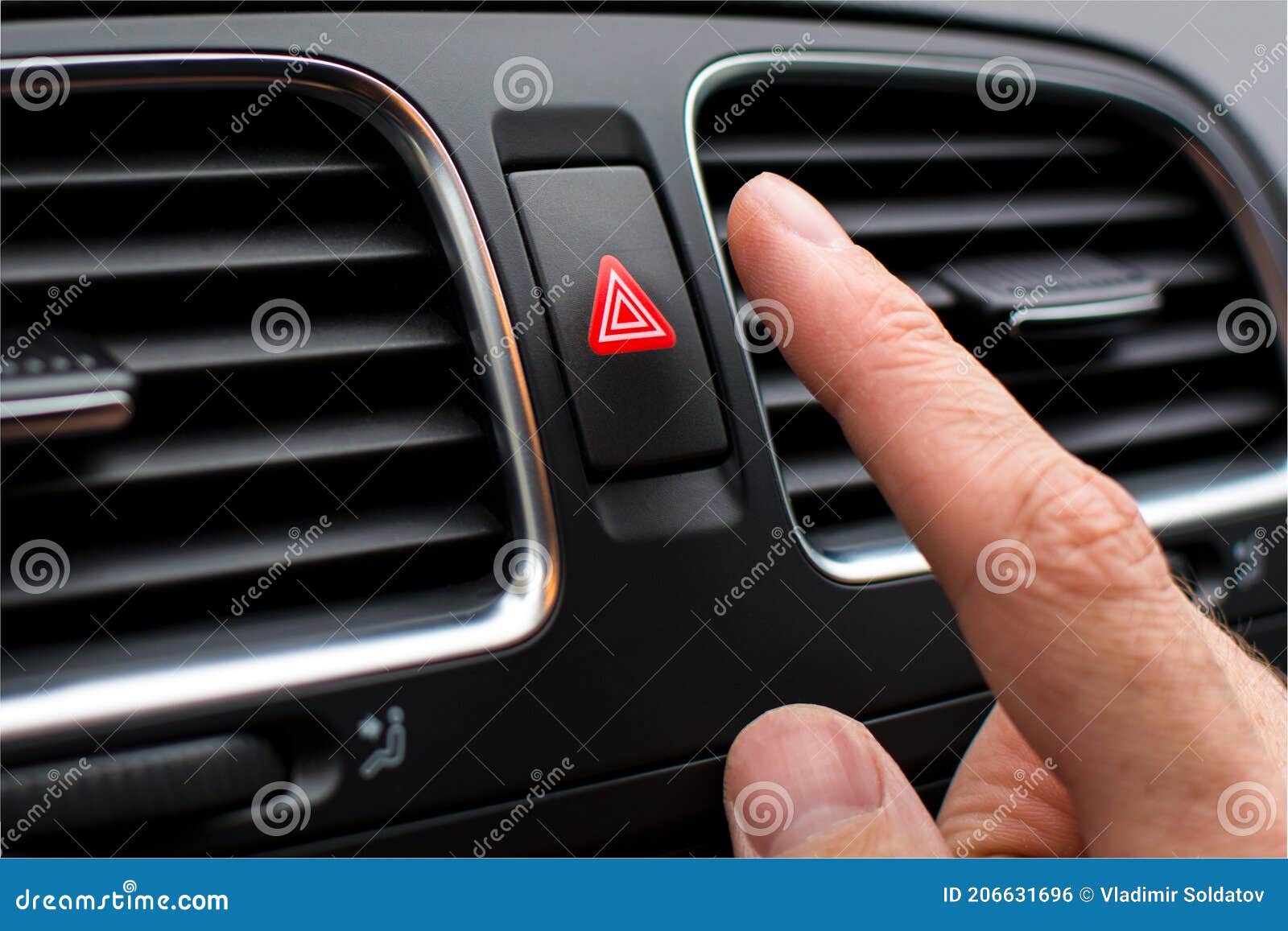 Presses the Emergency Stop Button in the Car Stock Photo - Image of ...