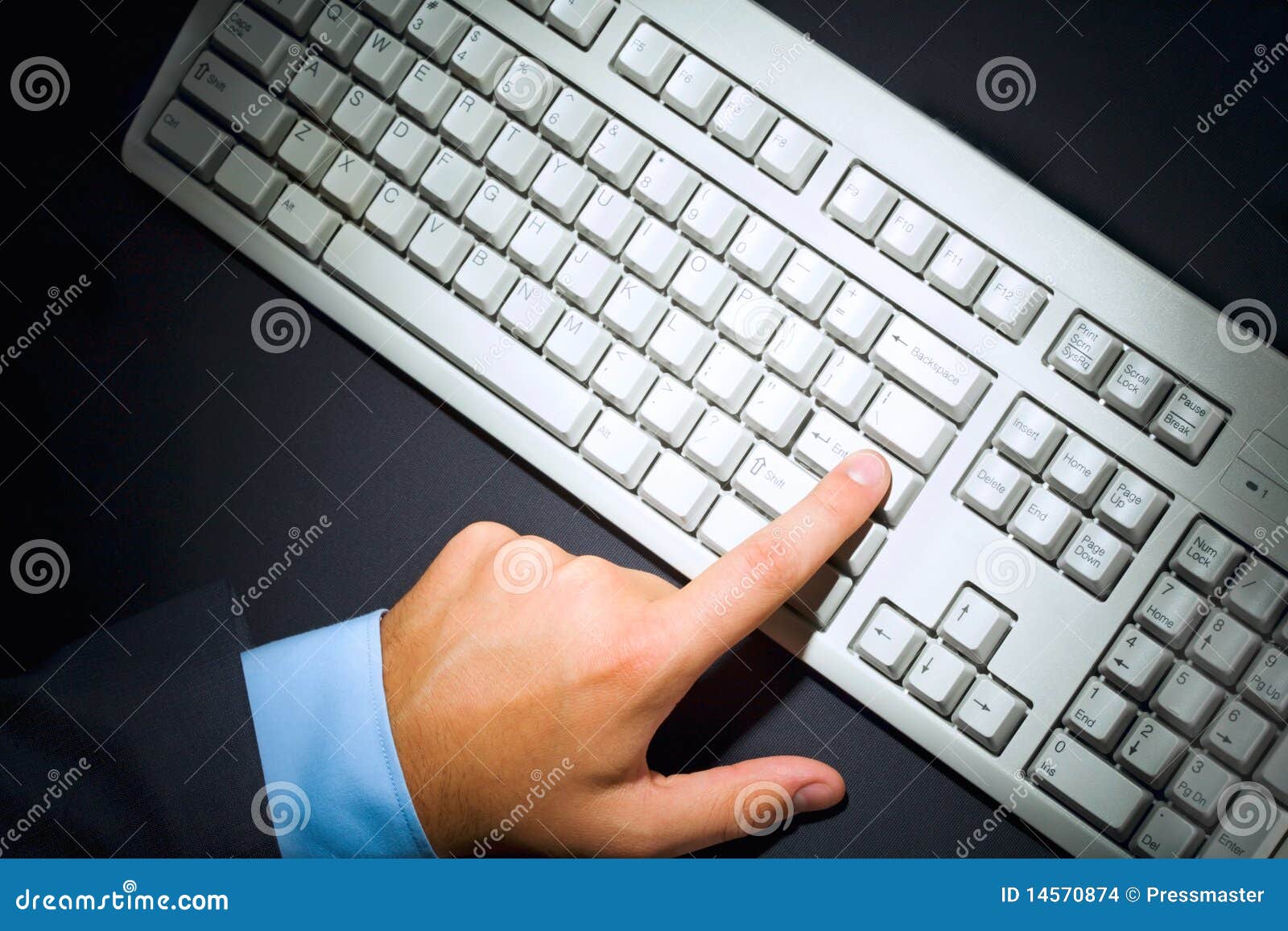 Pressing button stock photo. Image of information, business - 14570874